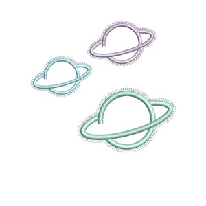 Three Planets Linear Style Machine Embroidery Design - 5 Sizes ...