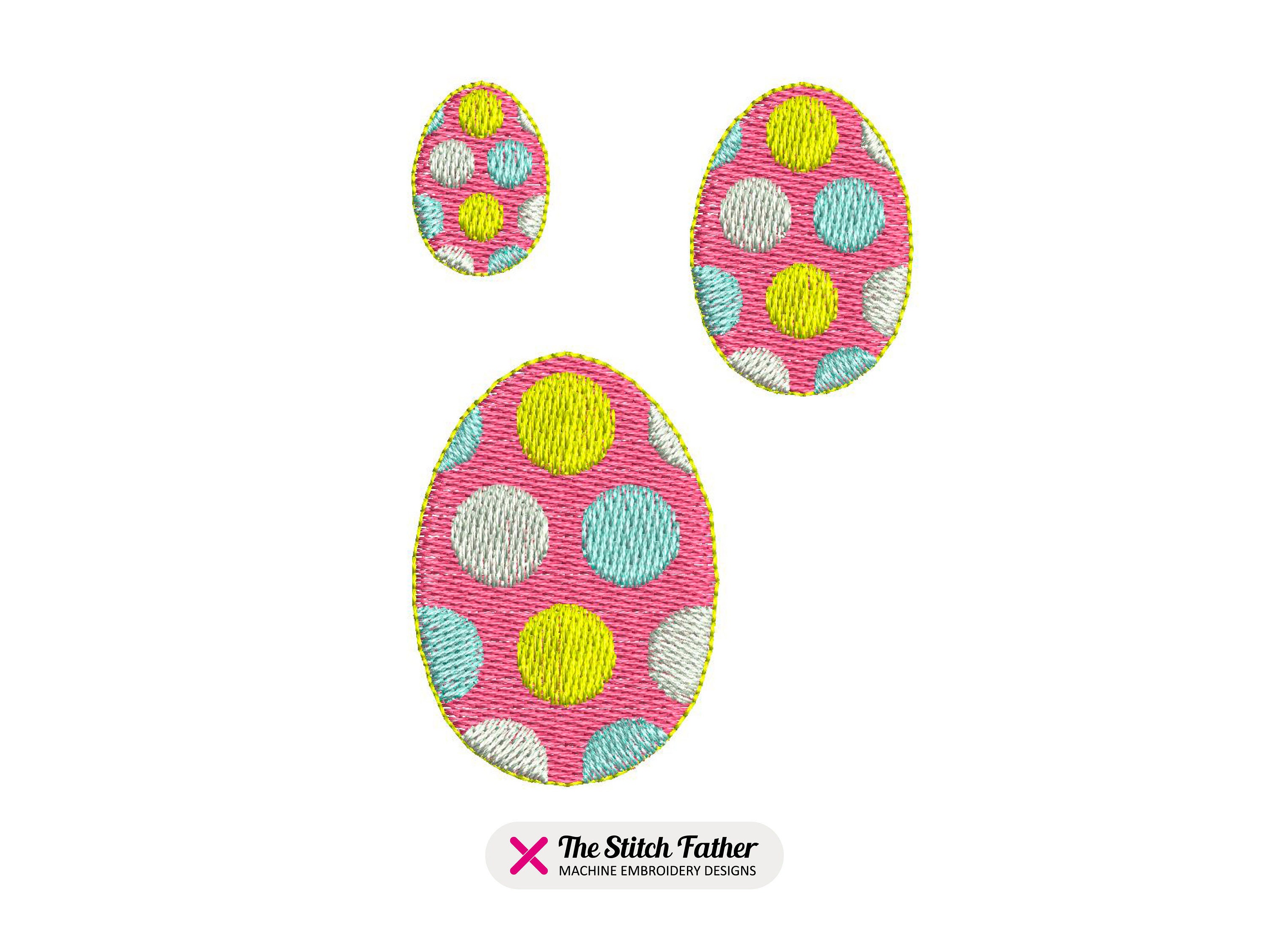 Mini Easter Egg Machine Embroidery Design – Cute Painted Polka Dot ...