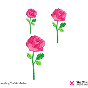 Mini Rose Machine Embroidery Design Realistic Rose Tiny - Etsy