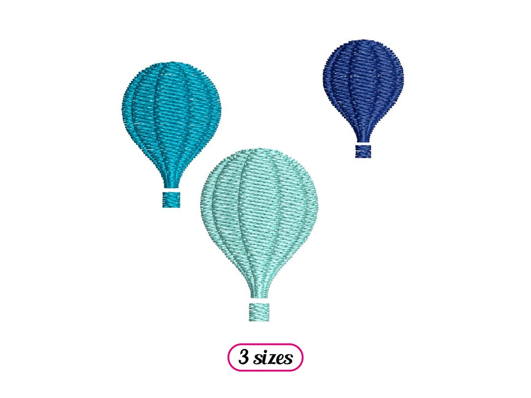Mini Balloons Machine Embroidery Design – Hot Air Balloon Silhouettes ...