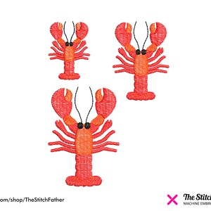 Mini Lobster Machine Embroidery Design Small Lobster - Etsy