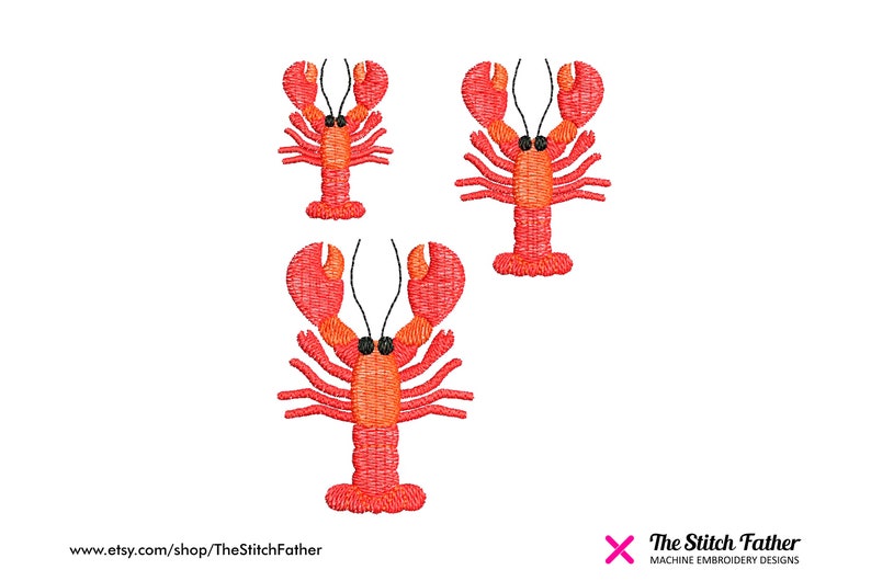 Mini Lobster Machine Embroidery Design Small Lobster - Etsy
