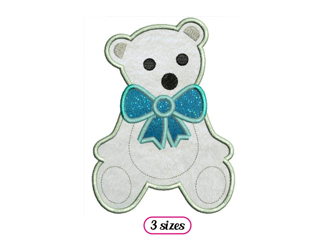 Teddy Bear Applique Machine Embroidery Design – Cute Teddy Bear ...