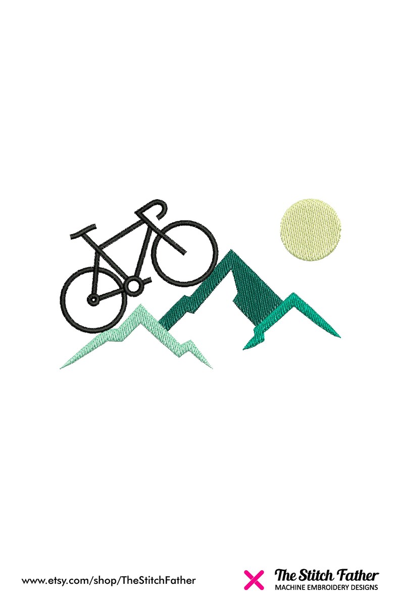 Mountain Bike Racing Logo Machine Embroidery Design 4 Sizes - Etsy