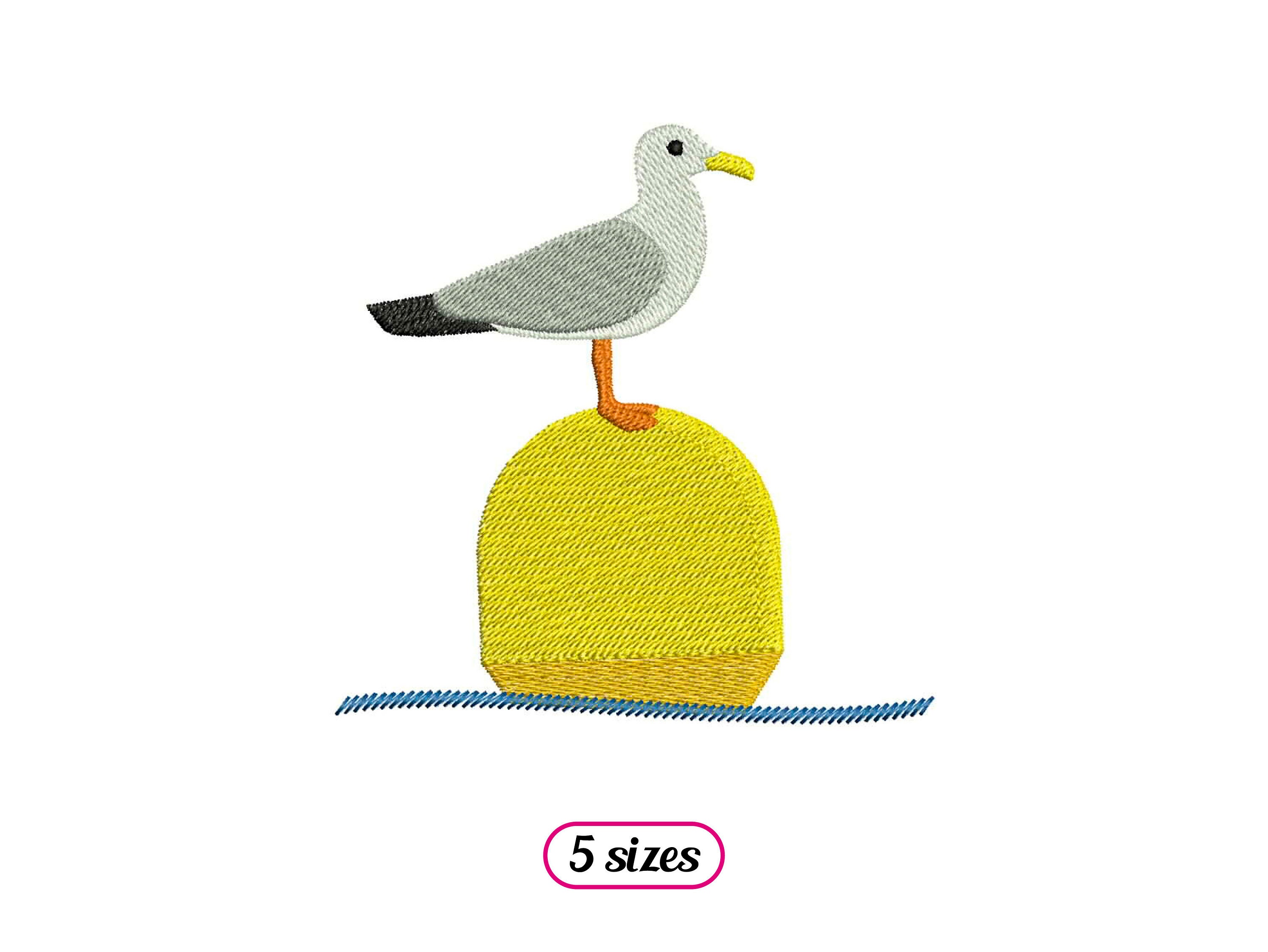 Seagull on Buoy Machine Embroidery Design - 5 Sizes - INSTANT DOWNLOAD ...