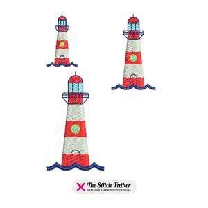 Mini Lighthouse Machine Embroidery Design – Light Station – Nautical ...