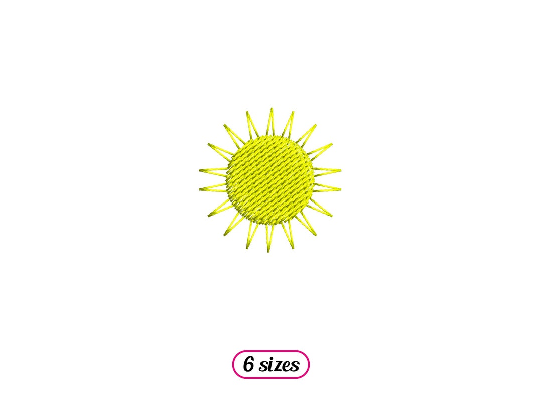 Mini Sun Machine Embroidery Design – Cute Small Sun Fill Stitch – Sunny ...