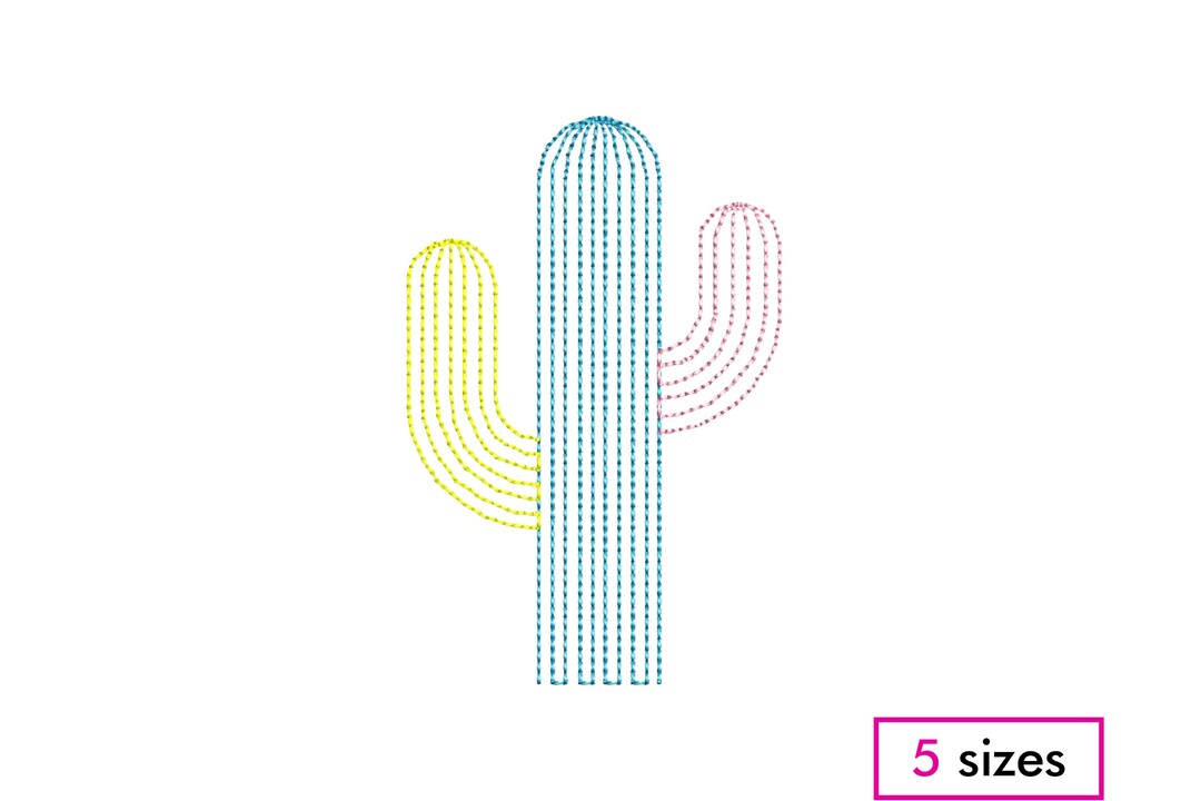 Cactus Machine Embroidery Design Mini Indian Cactus Boho Running Stitch ...