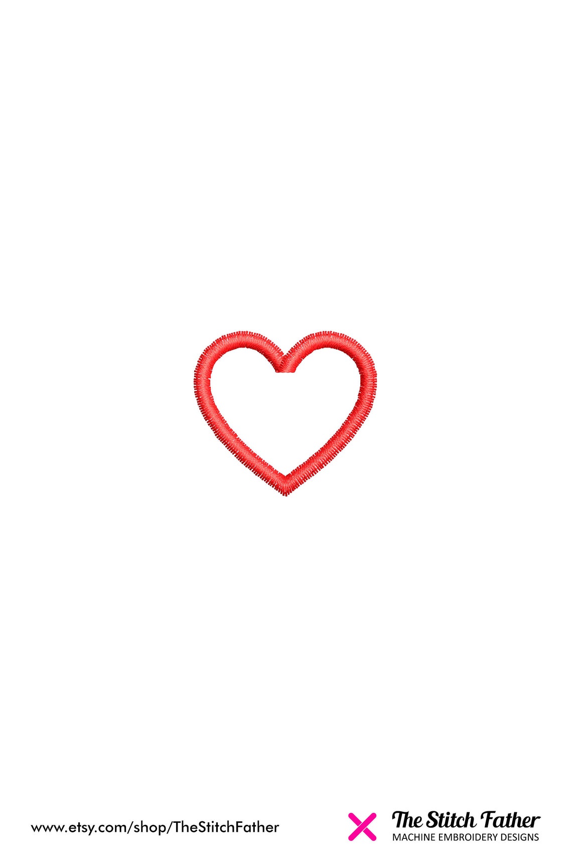 Mini Heart Outline Satin Stitch Machine Embroidery Design - Etsy