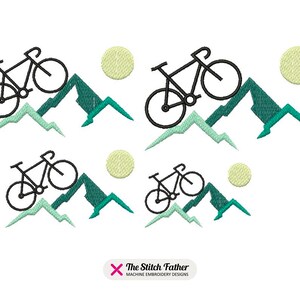 Mountain Bike Racing Logo Machine Embroidery Design - 4 Sizes - INSTANT ...
