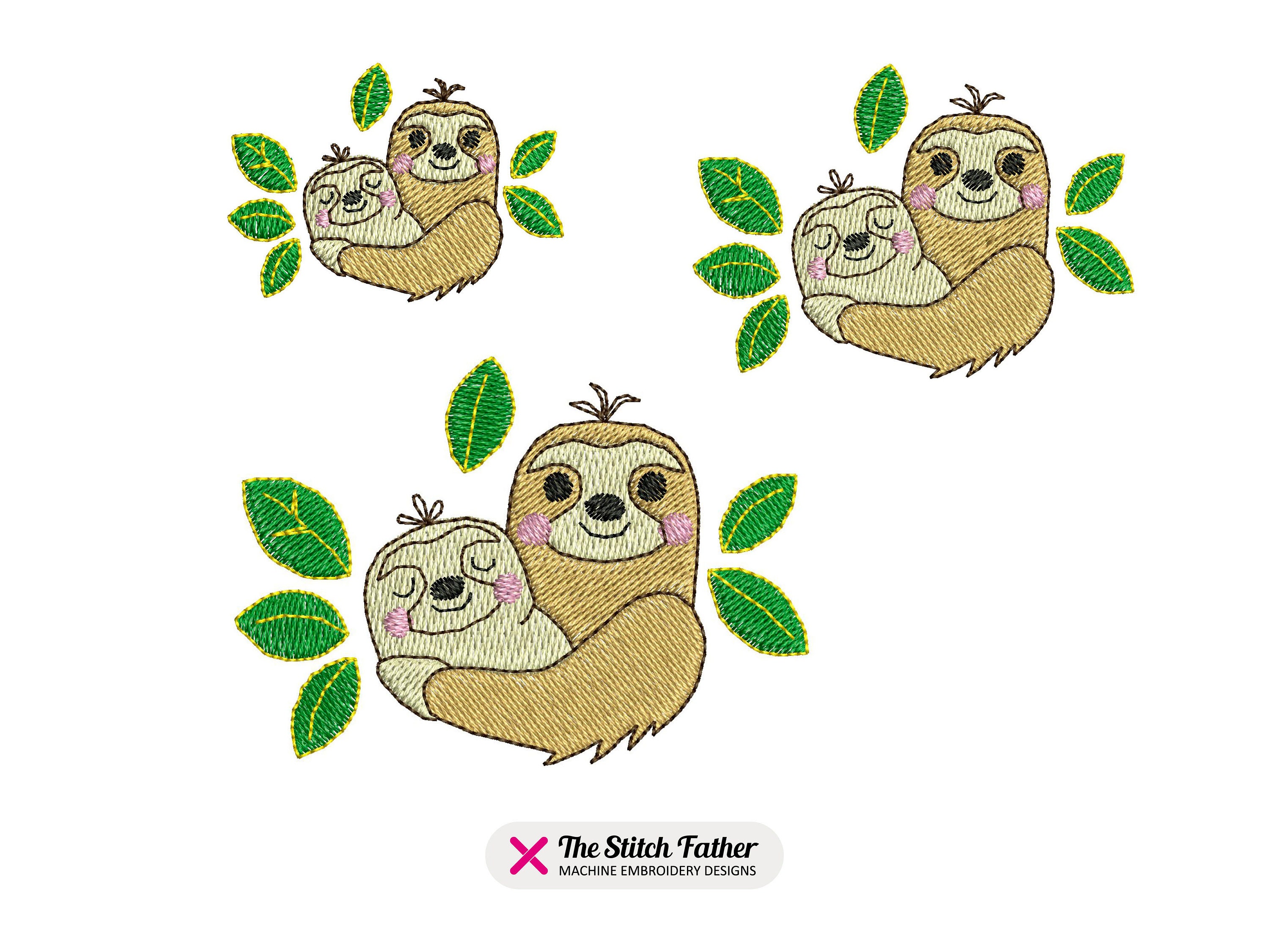 Mini Sloth Set Machine Embroidery Designs – Cute Sloths – Sloth Baby ...
