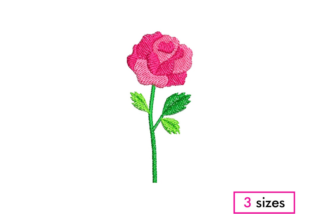 Mini Rose Machine Embroidery Design Realistic Rose Tiny - Etsy