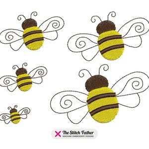 Cute Flying Bee Machine Embroidery Design - 5 Sizes - INSTANT DOWNLOAD ...