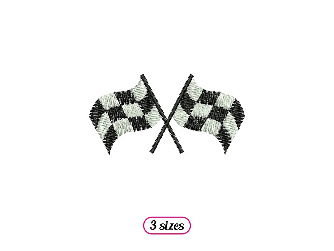 Crossed Checkered Flags Machine Embroidery Design - 5 Sizes - INSTANT ...