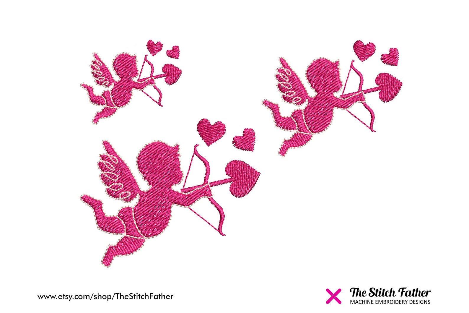 Mini Cupid Machine Embroidery Design Cute Cupid Heart Arrow | Etsy