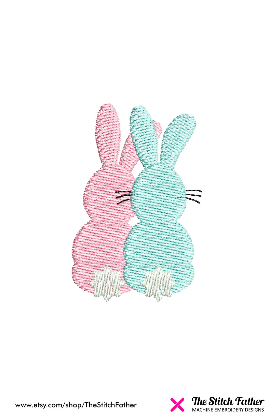 Mini Bunny Machine Embroidery Design Easter Bunny Couple - Etsy