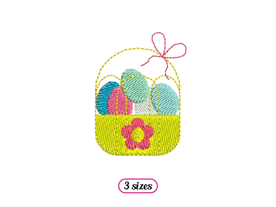 Mini Easter Egg Basket Machine Embroidery Design – Cute Easter Basket ...