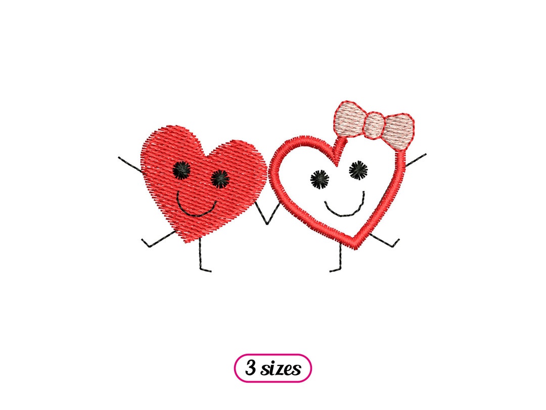 Mini Valentine Hearts Machine Embroidery Design – Cute Romantic Heart ...