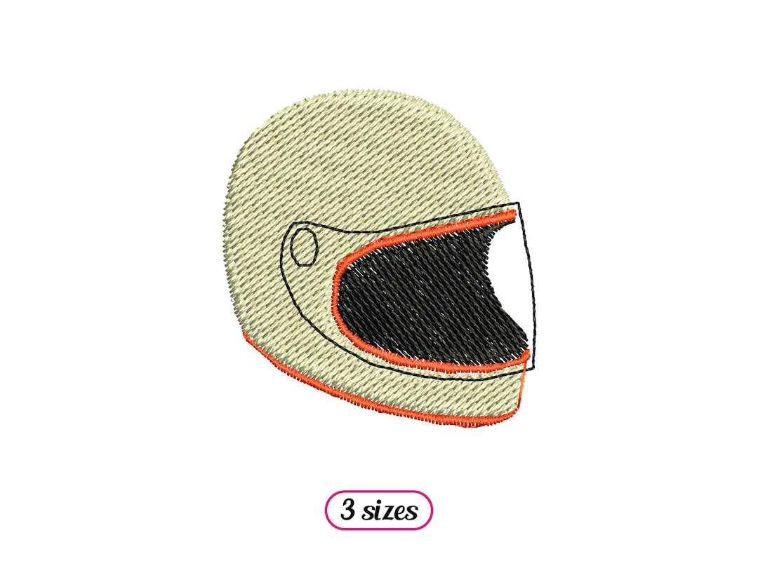 Mini Full-face Helmet Retro Style Machine Embroidery Design - 3 Sizes ...