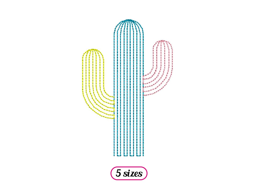 Cactus Machine Embroidery Design – Mini Indian Cactus Boho Running ...