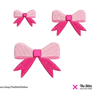 Mini Ribbon Bow Machine Embroidery Design Gift Ribbon Bow - Etsy