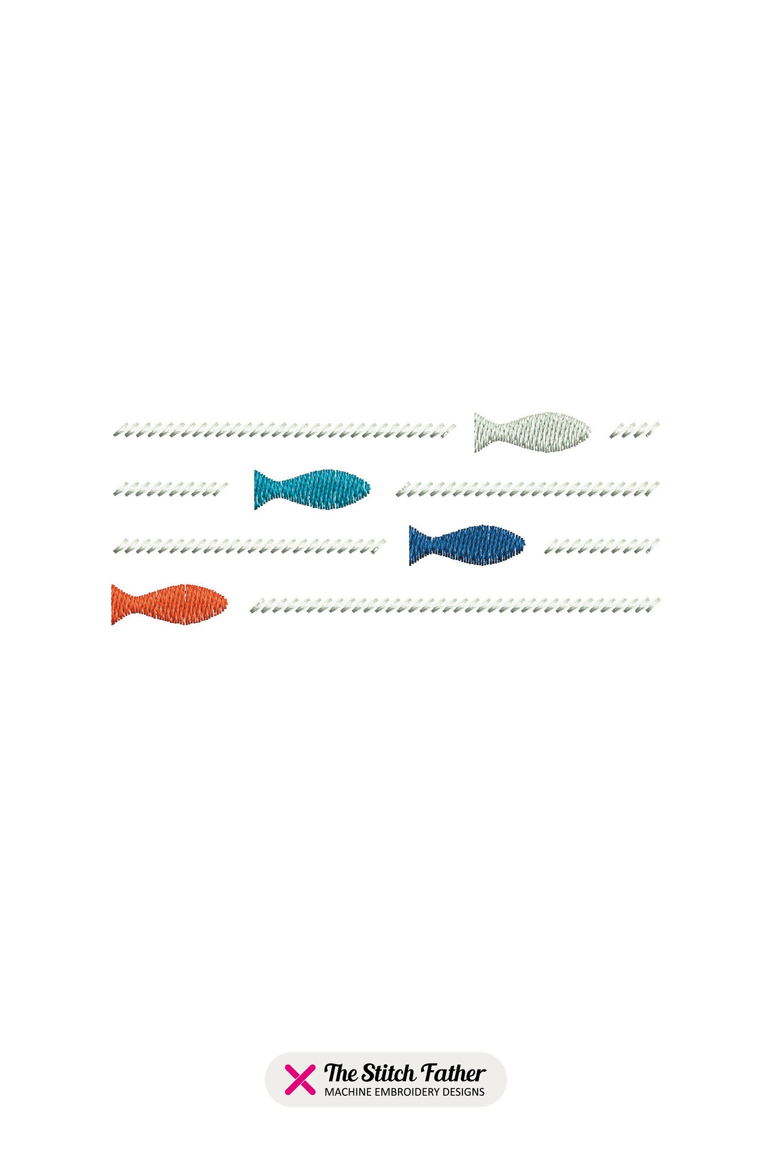 Fish Lines Machine Embroidery – School of Fish – Horizontal Stripes ...