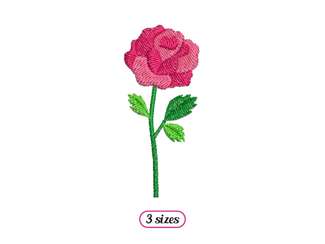 Mini Rose Machine Embroidery Design - Realistic Rose - Tiny Flower ...
