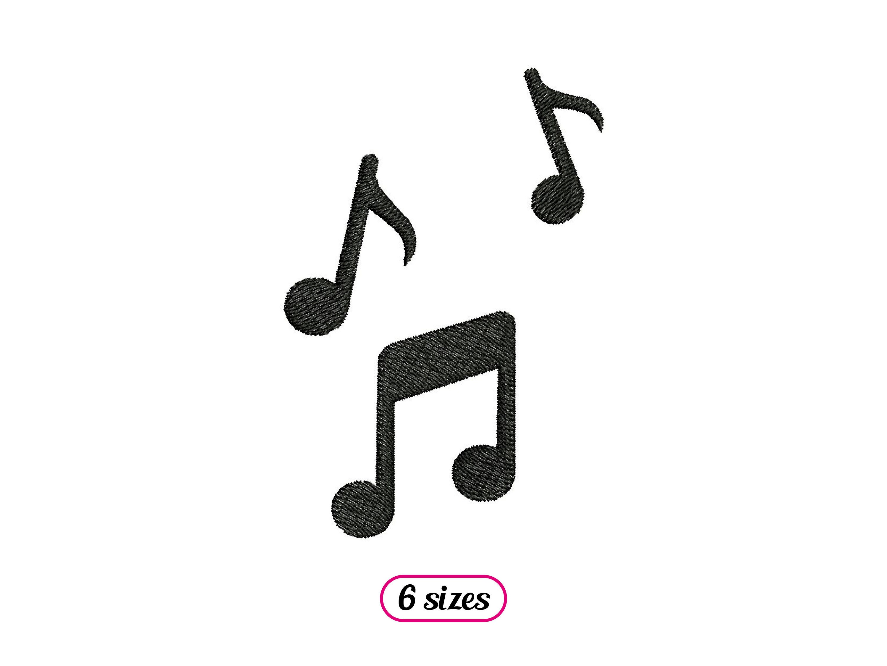 Mini Musical Notes Silhouette Machine Embroidery Design – Song Notes ...