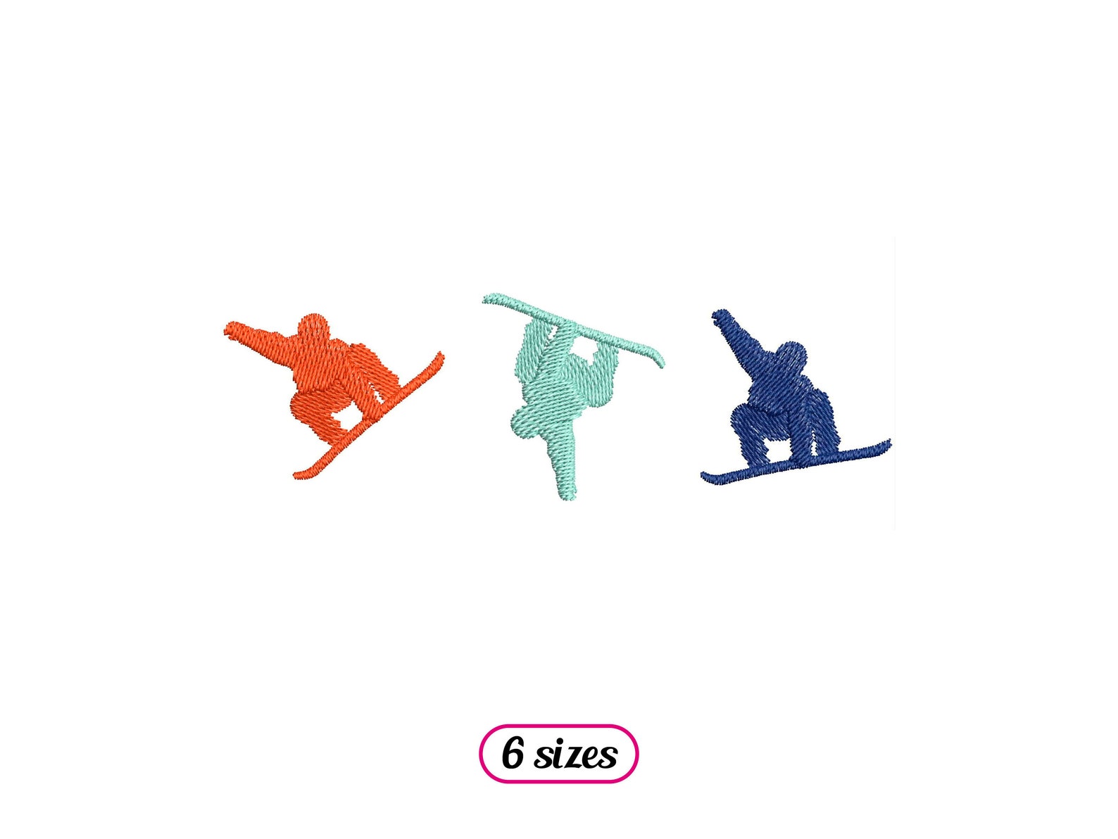 Snowboarding Horizontal Logo Machine Embroidery Design - 6 Sizes ...
