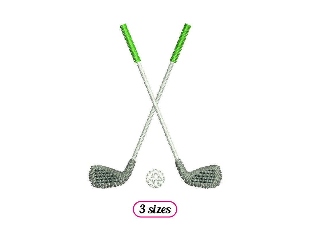 Mini Golf Club Machine Embroidery Design – Crossed Golf Clubs – Golf ...