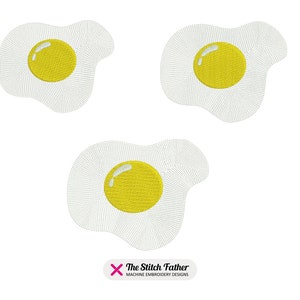 Fried Egg Machine Embroidery Design - 3 Sizes - INSTANT DOWNLOAD - Etsy