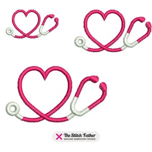 Mini Stethoscope Machine Embroidery Design – Nurse Heart Shaped ...