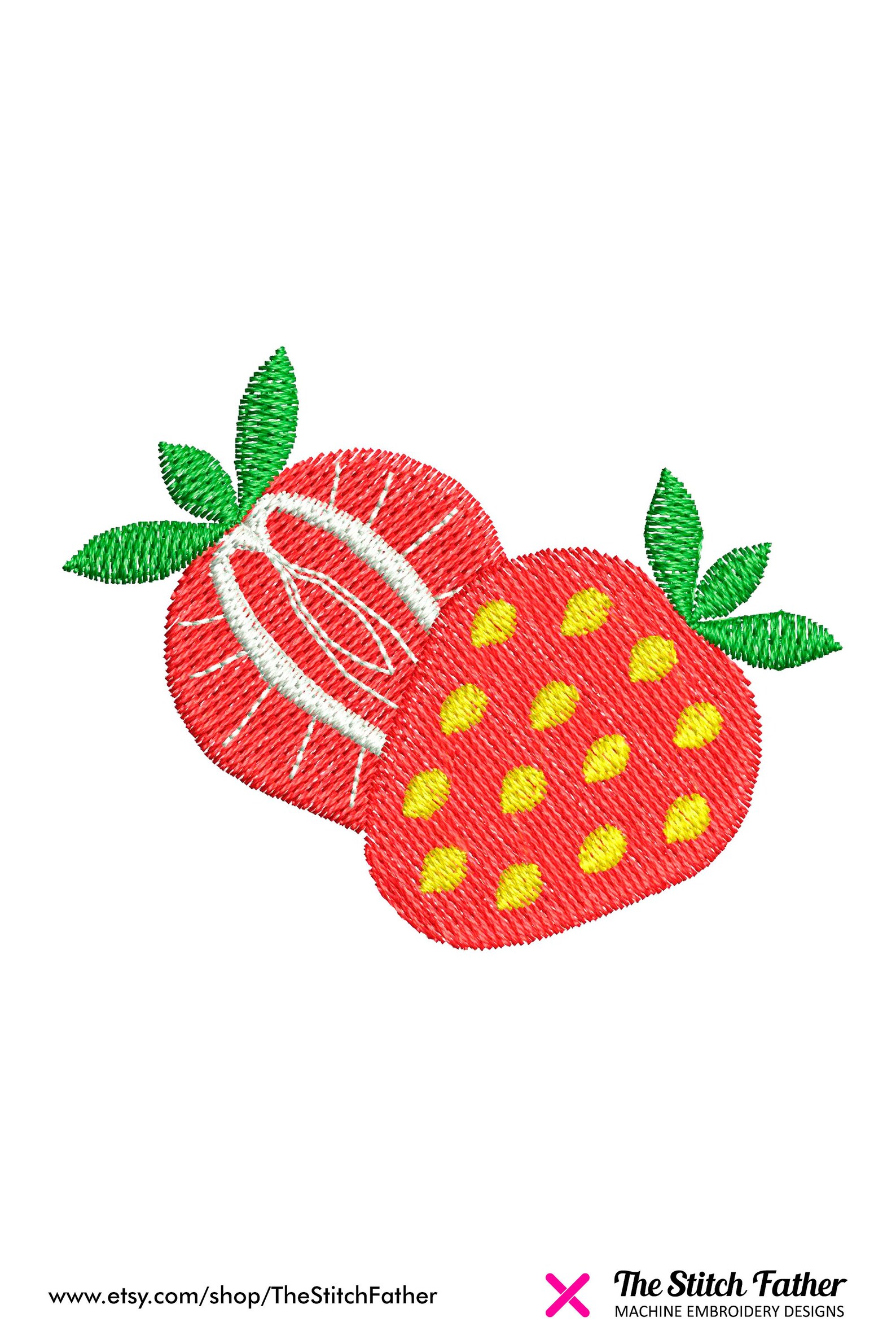 Mini Strawberry Machine Embroidery Design Two Strawberries | Etsy