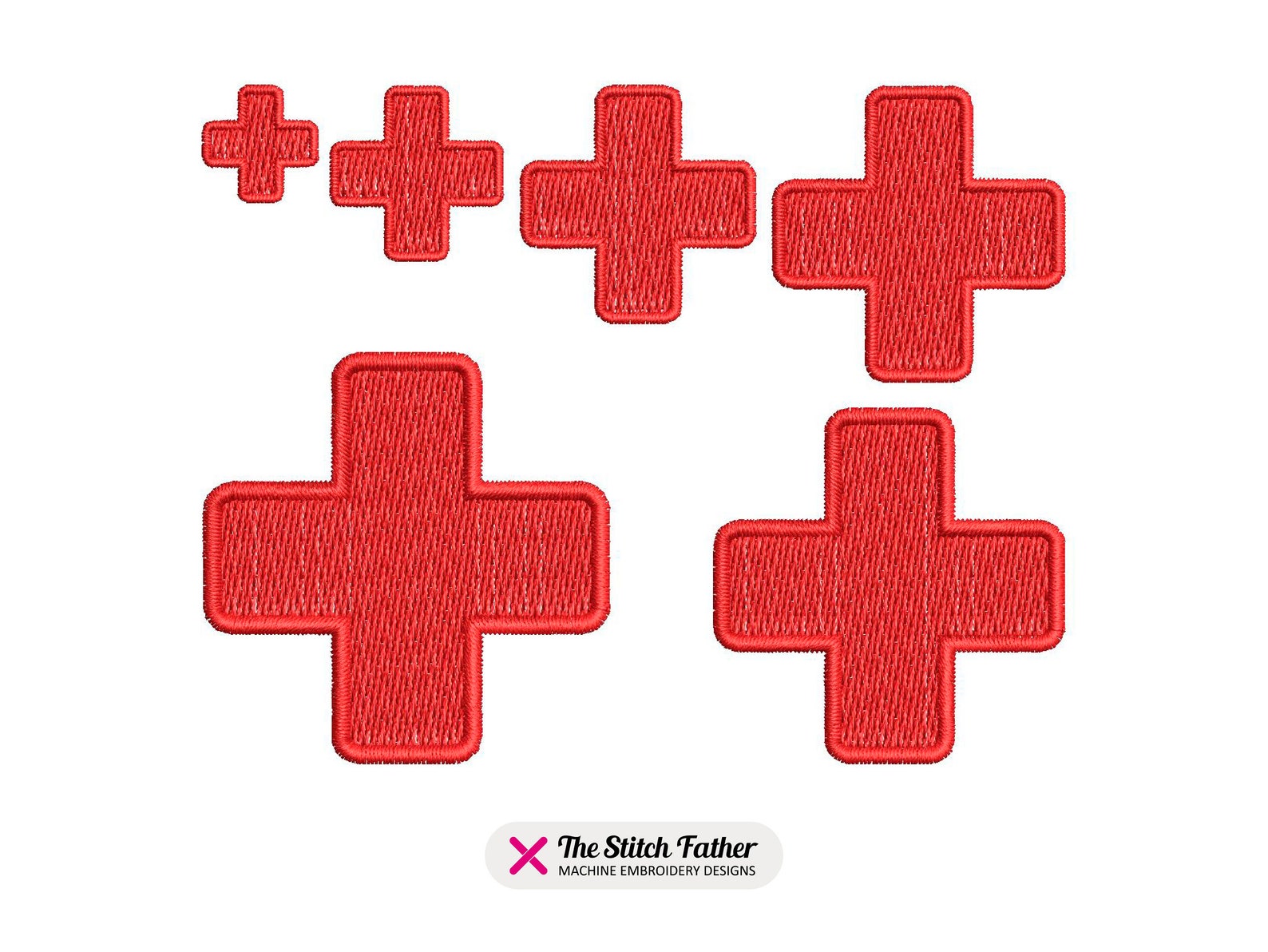 Mini Red Cross Icon Machine Embroidery Design – Red Cross Pictogram ...
