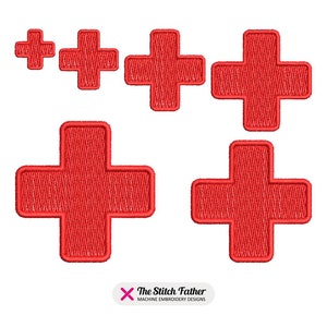 Mini Red Cross Icon Machine Embroidery Design – Red Cross Pictogram ...