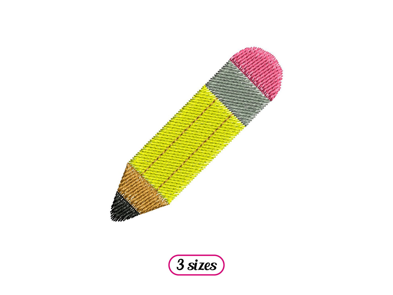 Mini Pencil Machine Embroidery Design – Tiny Pencil With Eraser – Cute ...