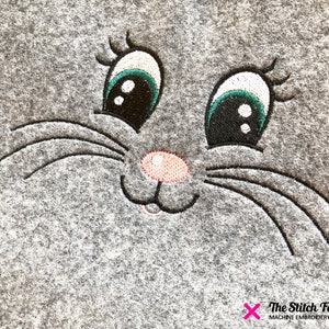 Bunny Face Machine Embroidery Design Cute Rabbit Face Cat - Etsy