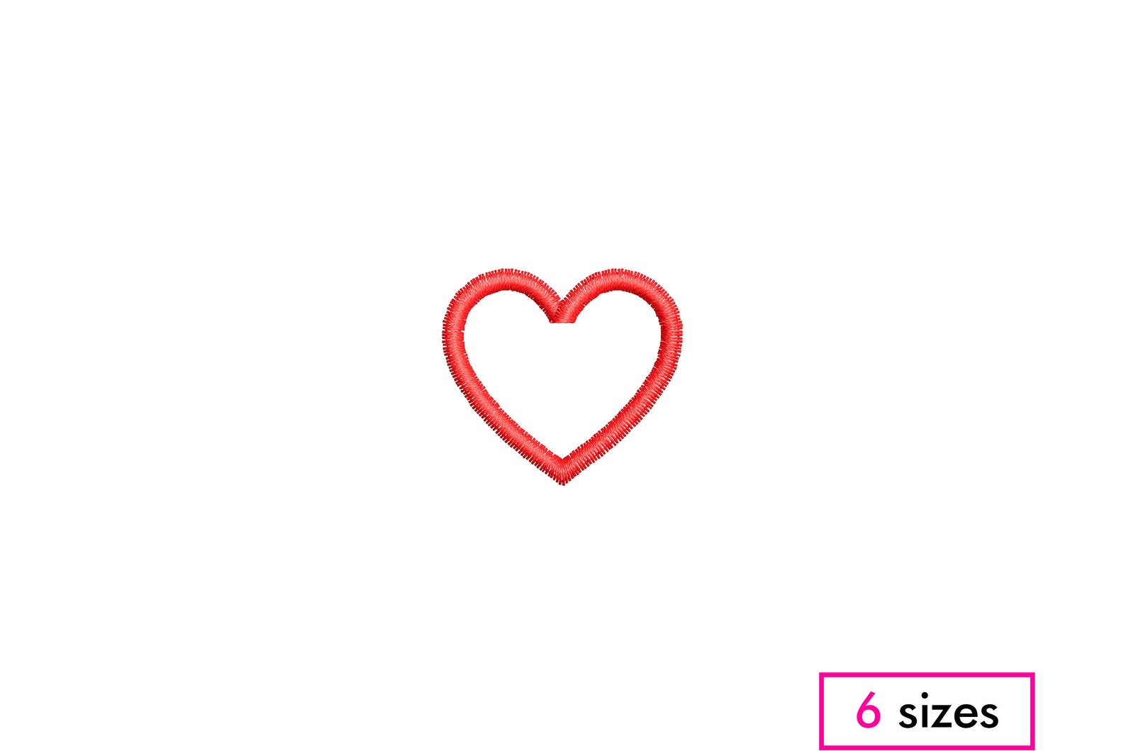 Mini Heart Outline Satin Stitch Machine Embroidery Design - Etsy