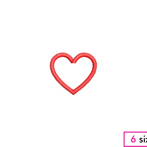 Mini Linear Heart Machine Embroidery Design Cute Boho Heart - Etsy