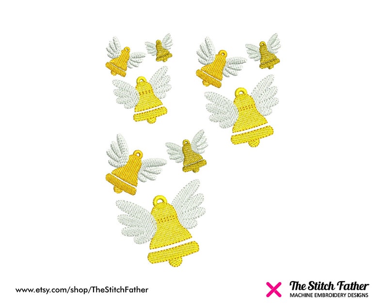 Mini Flying Bells Machine Embroidery Bells With Wings Cute - Etsy