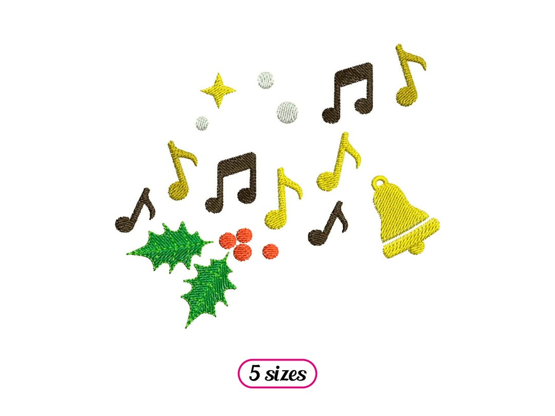 Christmas Song Machine Embroidery Design - 5 Sizes - INSTANT DOWNLOAD ...