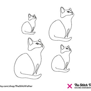 Mini Cat Sitting Machine Embroidery Design Cute Cat Kitten - Etsy