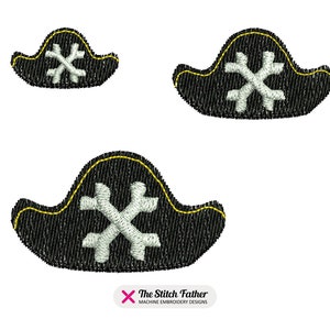 Mini Pirate Set Machine Embroidery Designs – Parrot, Tricorn Hat, Helm ...