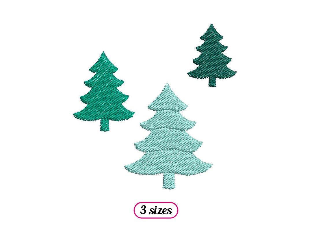 Mini Fir Trees Machine Embroidery Design – Group of Fir Trees – Tiny ...