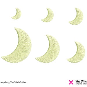 Mini Moon Machine Embroidery Design Tiny Crescent Moon - Etsy