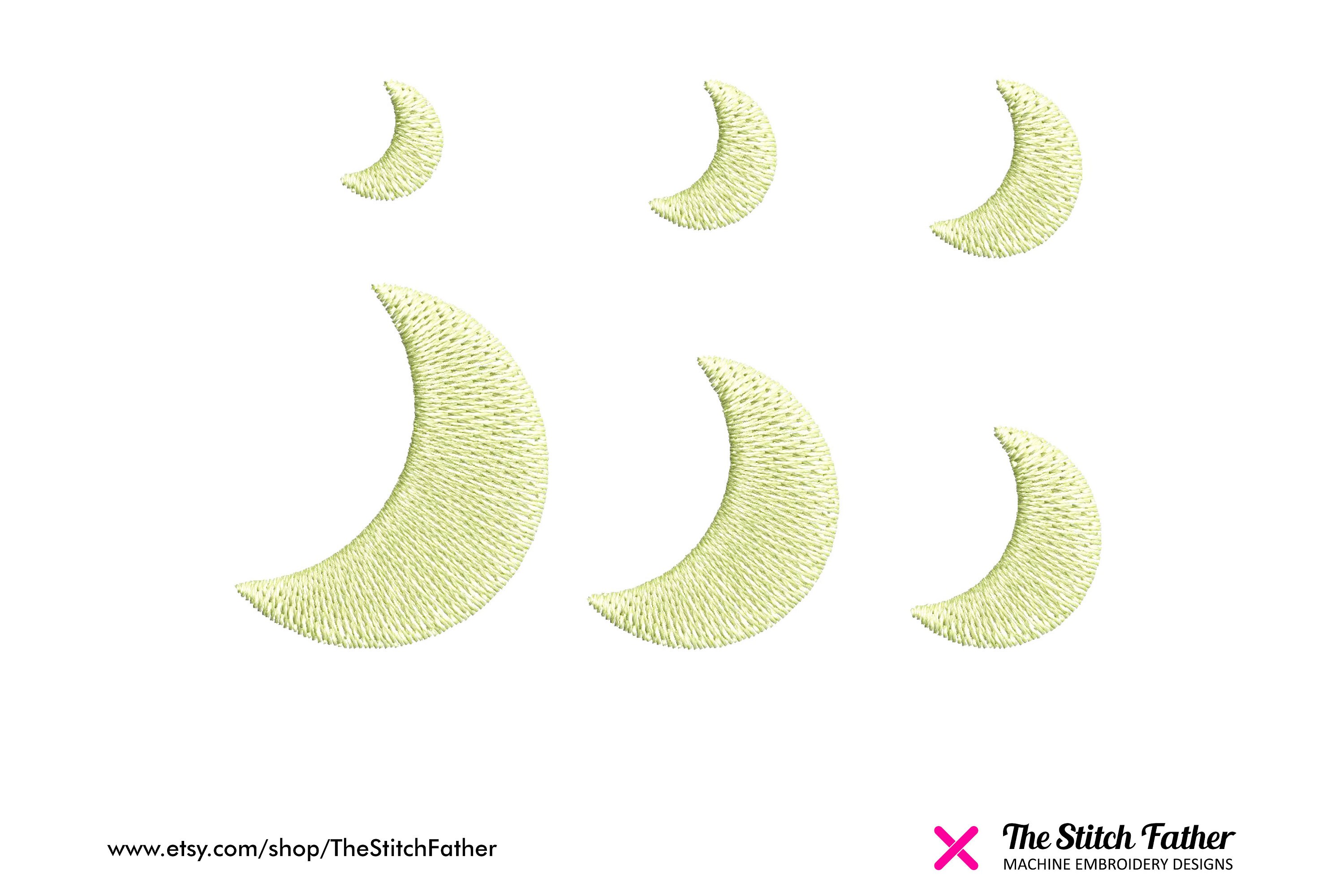 Mini Moon Machine Embroidery Design Tiny Crescent Moon - Etsy