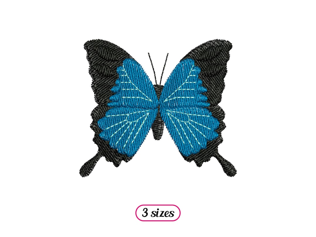 Mini Butterfly 02 Machine Embroidery Design – Realistic Blue Papilio ...