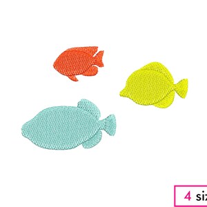 Tropical Fish Group Machine Embroidery Design 4 Sizes - Etsy
