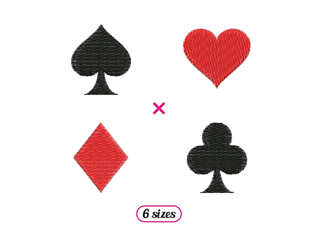 Mini Cards Suits Set Machine Embroidery Designs – Spades, Hearts ...