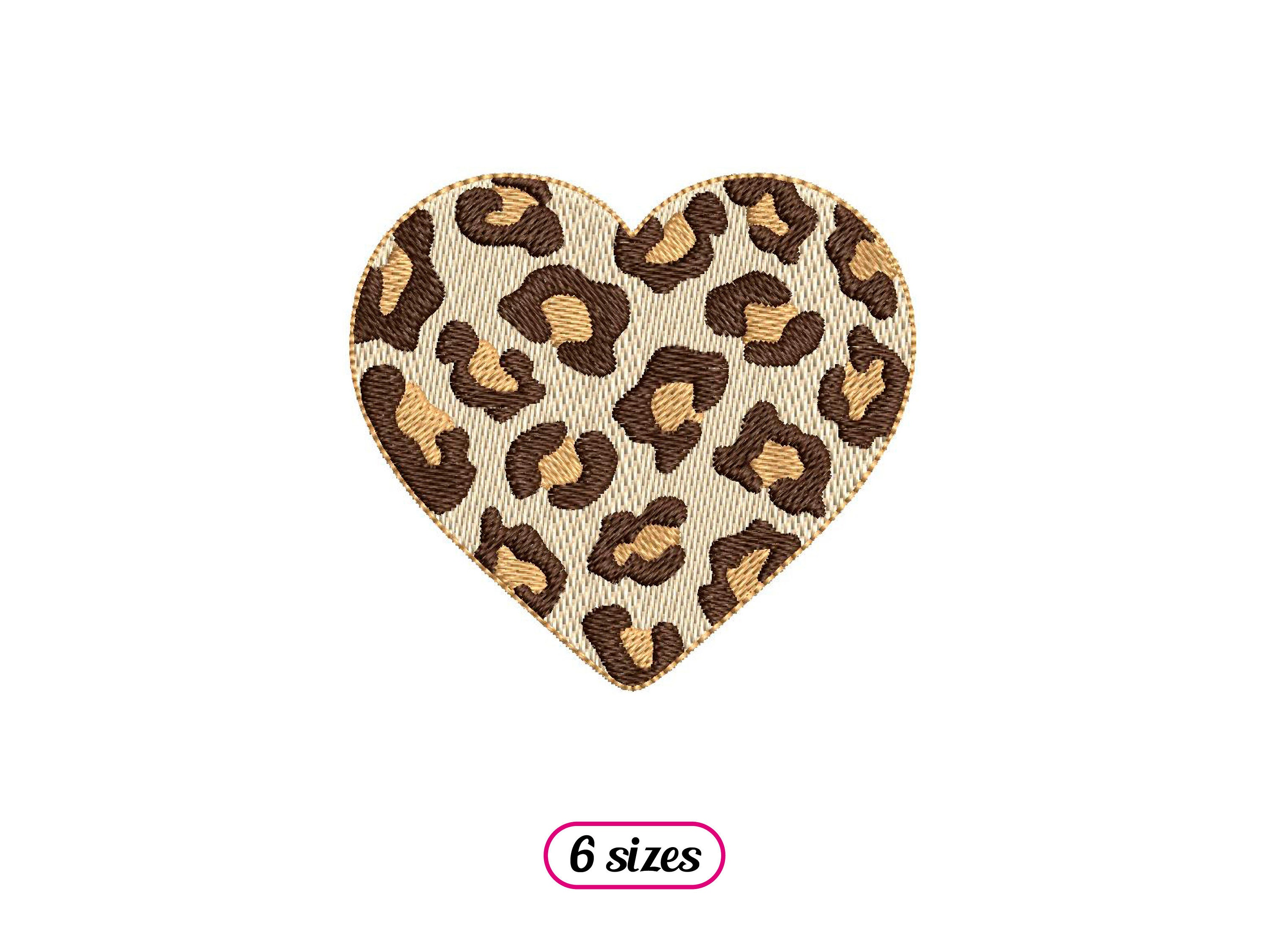 Heart Leopard Machine Embroidery Design - 6 Sizes - INSTANT DOWNLOAD - Etsy